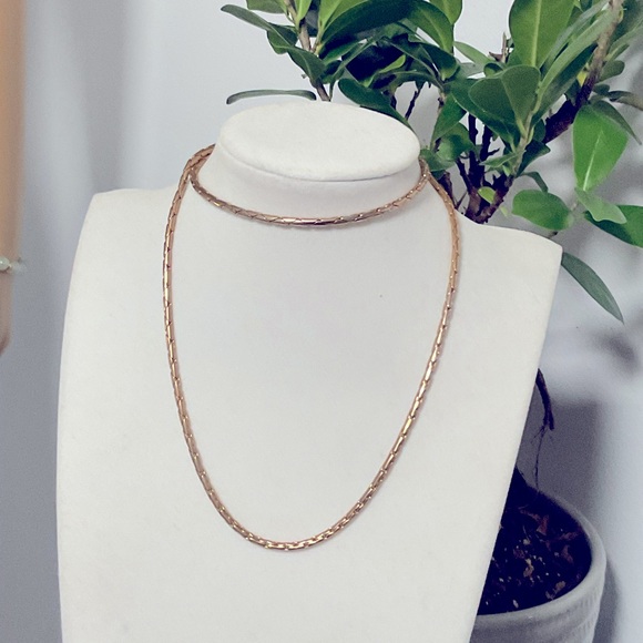 Jewelry | Vintage Korea Stamped Gold Tone Rope Necklace | Poshmark